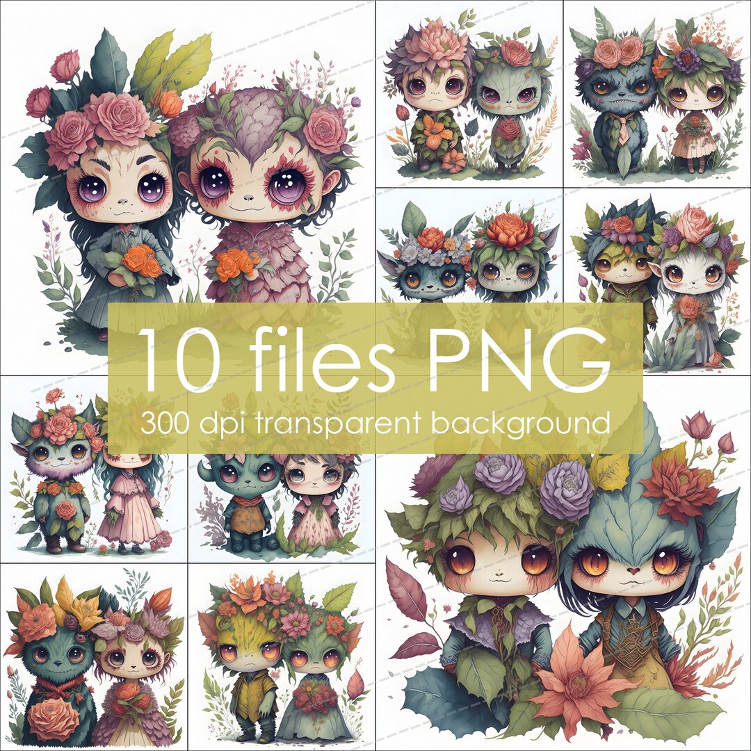 Little Fancy Monster Clipart, Little Fancy Monster PNG, Digital ...