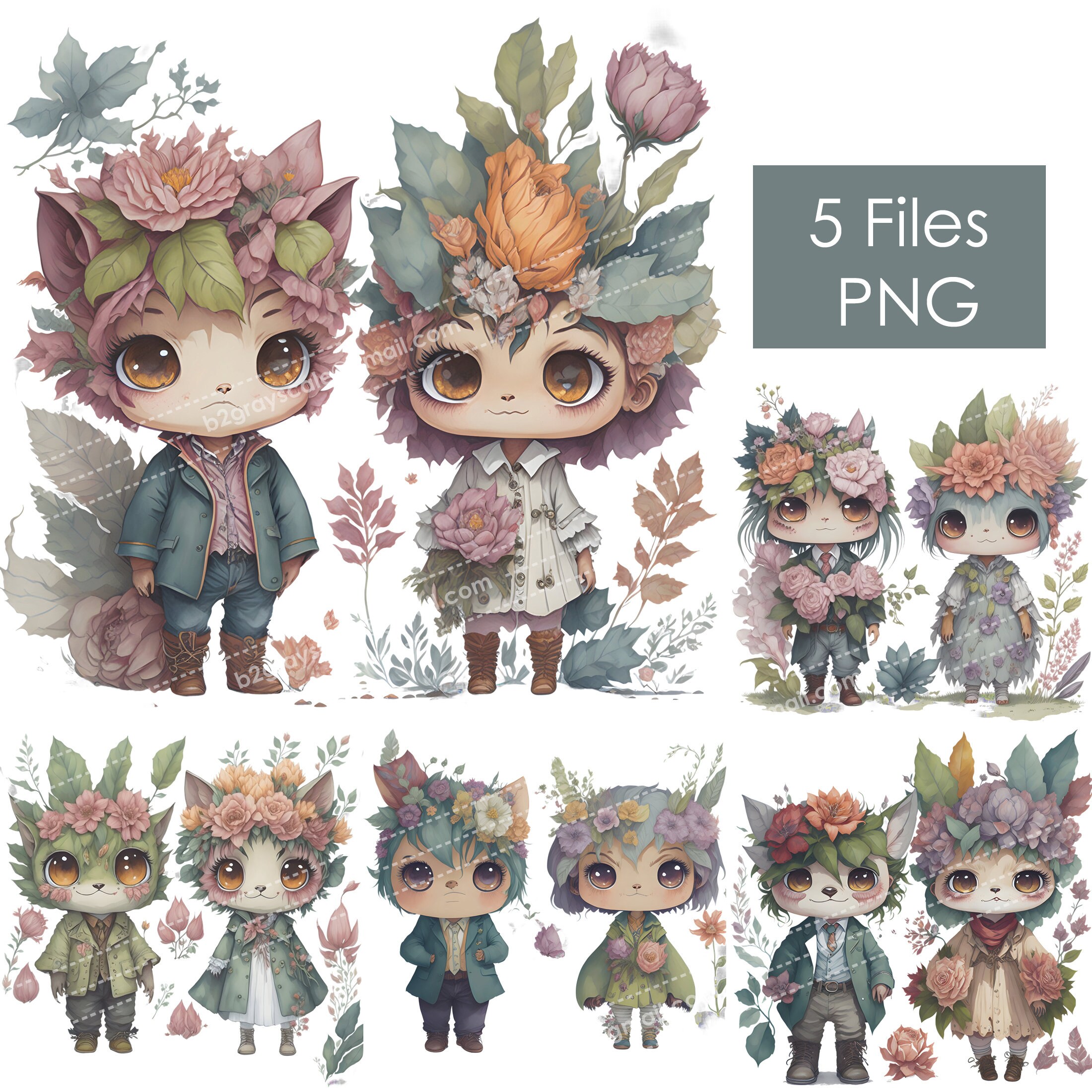 Little Fancy Monster Clipart Little Fancy Monster PNG - Etsy