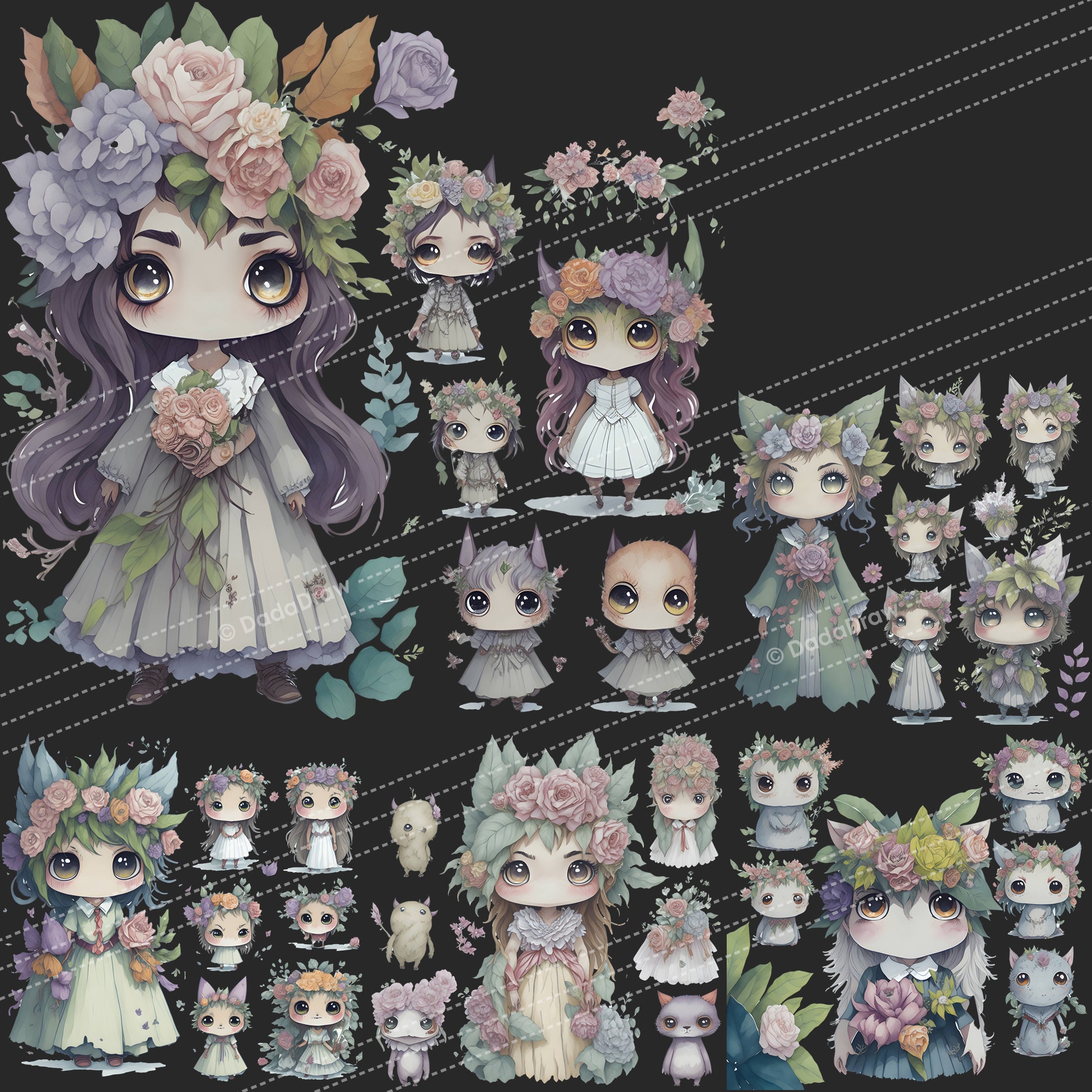 Little Fancy Monster Clipart, Little Fancy Monster PNG, Digital ...