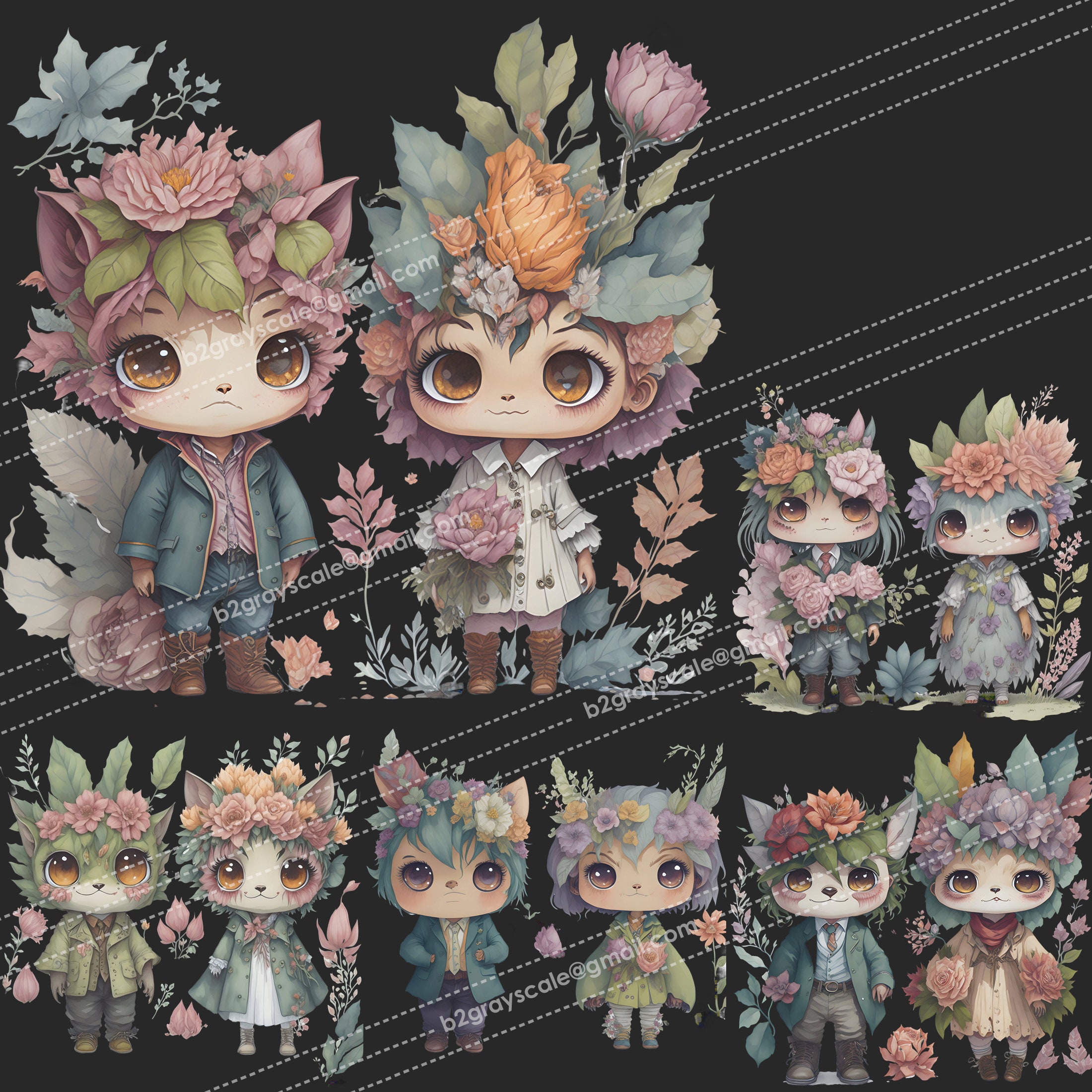 Little Fancy Monster Clipart Little Fancy Monster PNG - Etsy