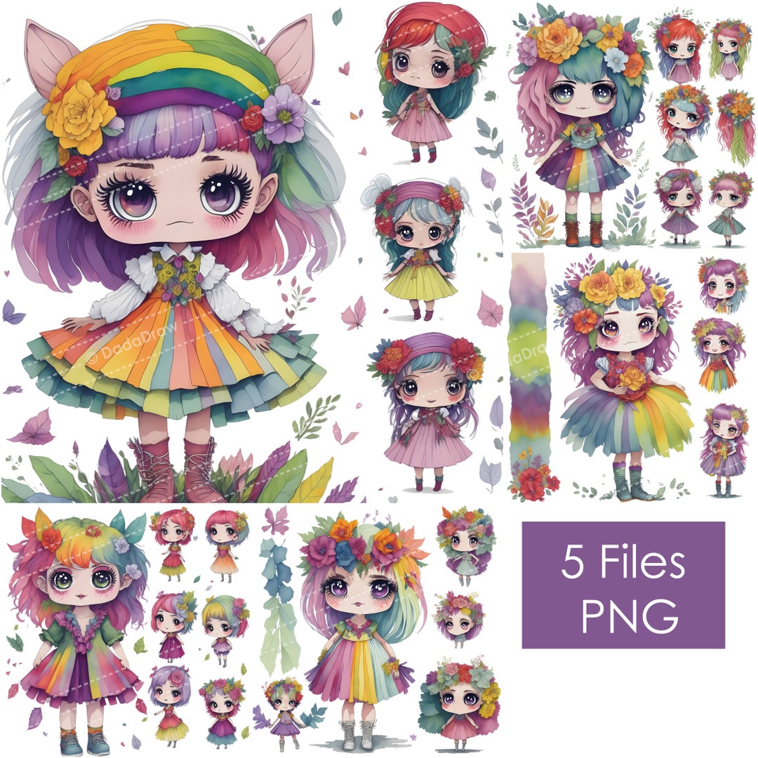 Rainbow Girls Clipart Rainbow Spectrum PNG Instant Download - Etsy