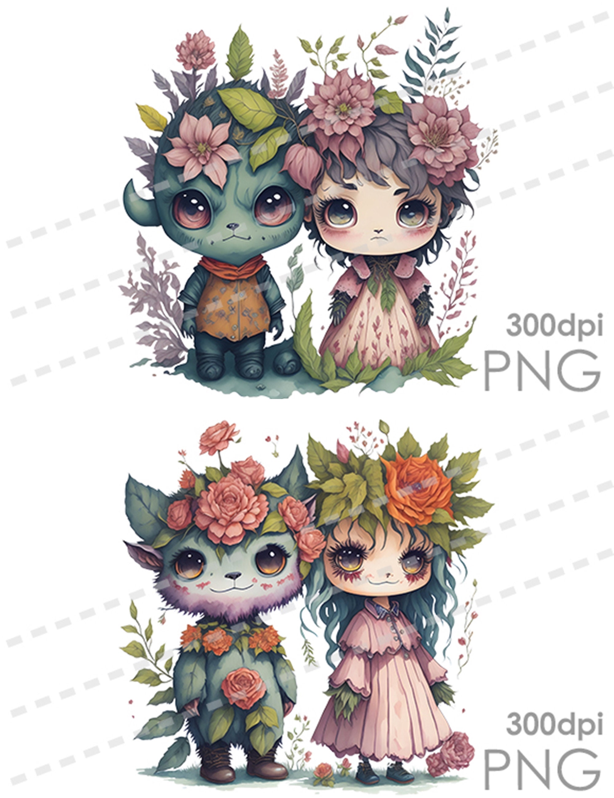 Little Fancy Monster Clipart, Little Fancy Monster PNG, Digital ...