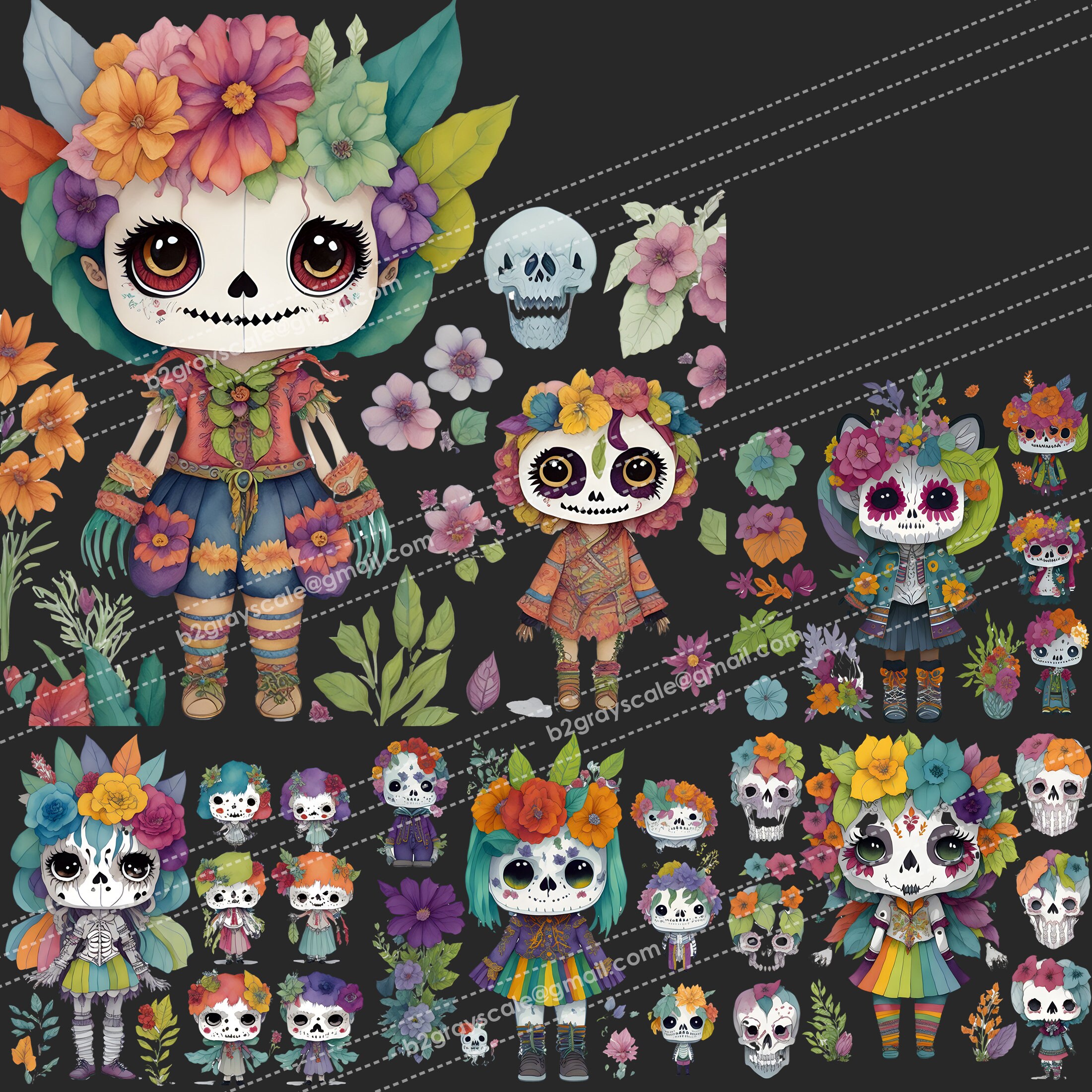 Cute Halloween Characters Clipart Halloween Art for Crafts - Etsy