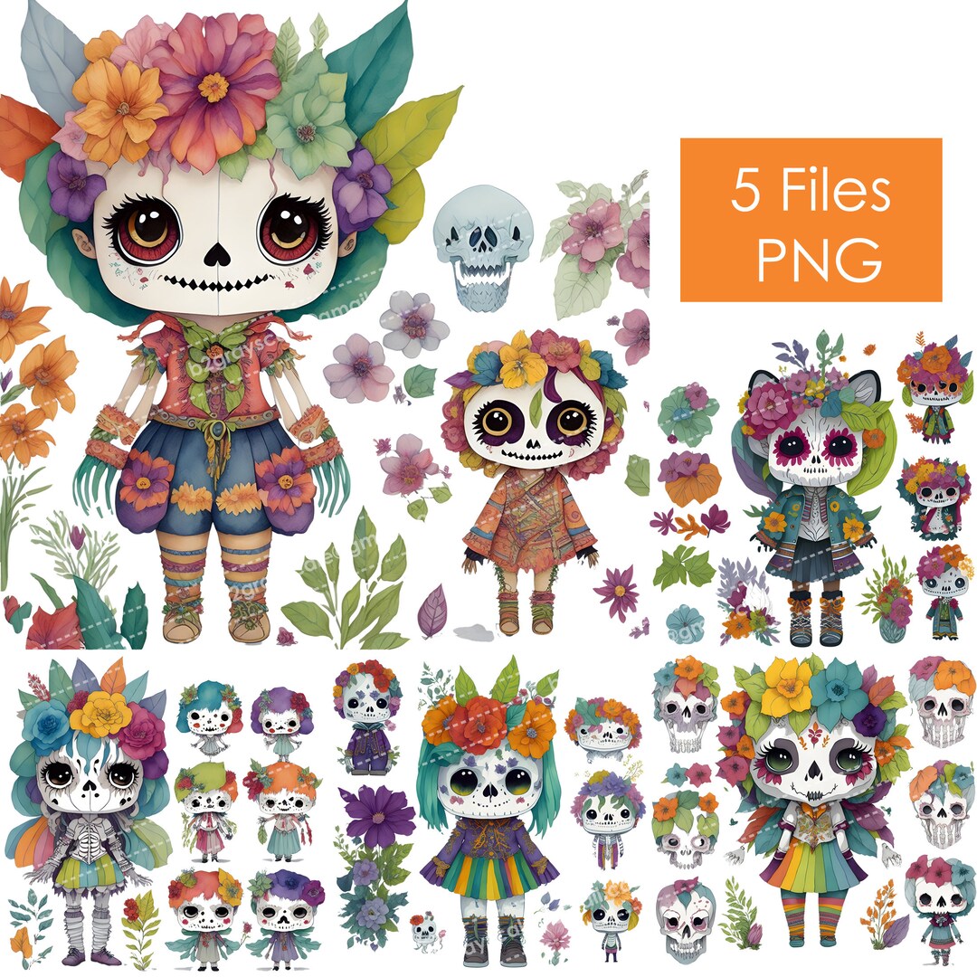 Cute Halloween Characters Clipart, Halloween Art for Crafts and Decor ...