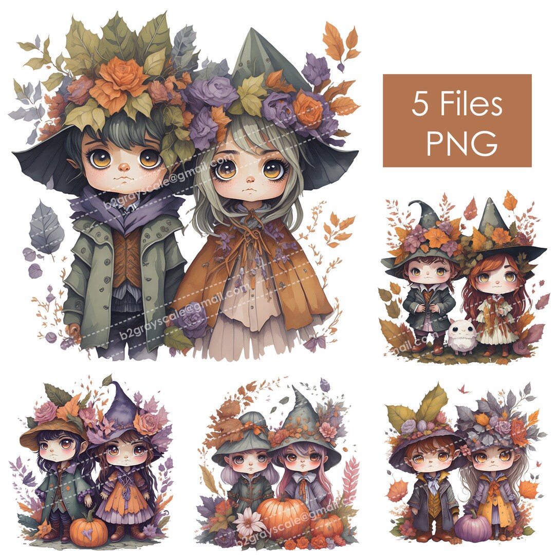 Cute Halloween Characters Clipart Halloween Art for Crafts - Etsy