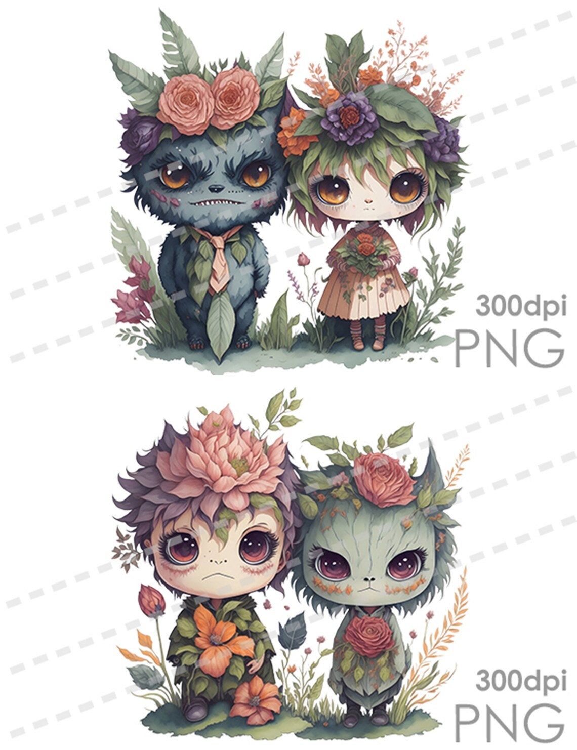 Little Fancy Monster Clipart, Little Fancy Monster PNG, Digital ...