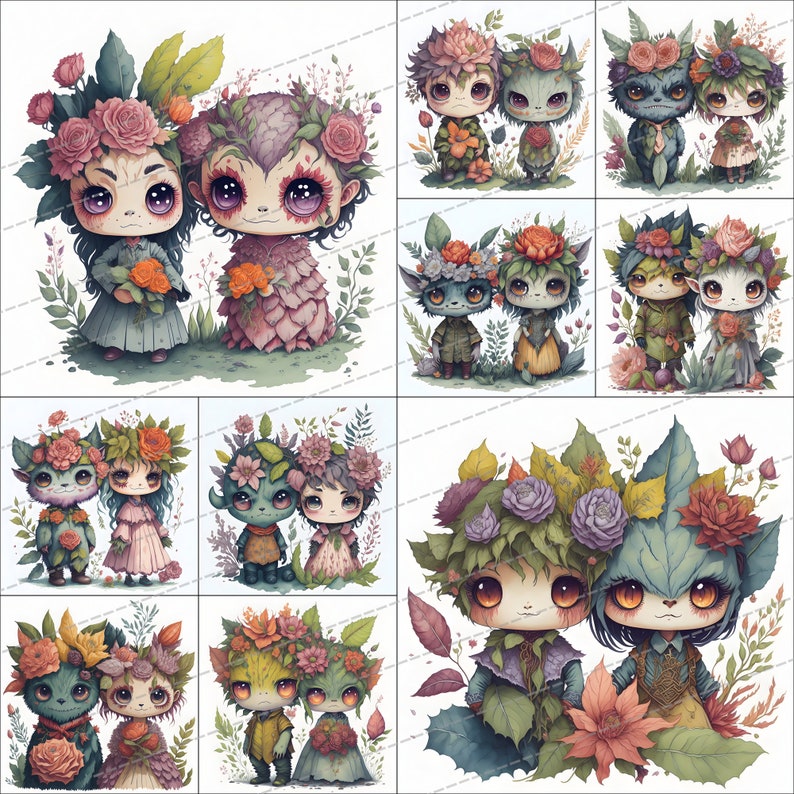 Little Fancy Monster Clipart, Little Fancy Monster PNG, Digital ...