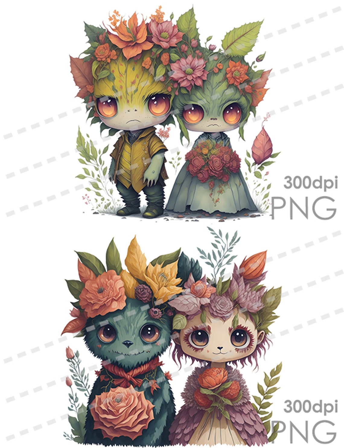 Little Fancy Monster Clipart, Little Fancy Monster PNG, Digital ...