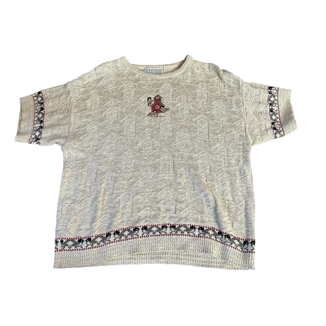 Jantzen Knit Birdhouse T Shirt Grandma Grandmacore Large USA - Etsy