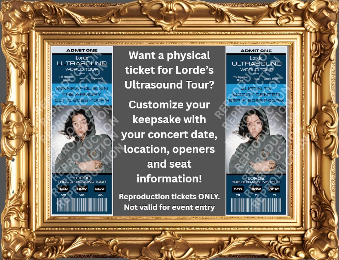 Lorde Ultrasound Tour - Souvenir Digital Ticket - Etsy