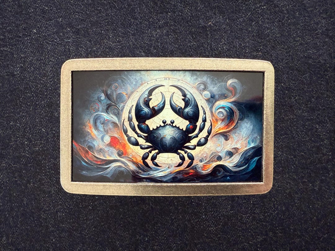 Cancer Zodiac Sign Belt Buckle - Celestial Crab Astrology Accessory - Etsy
