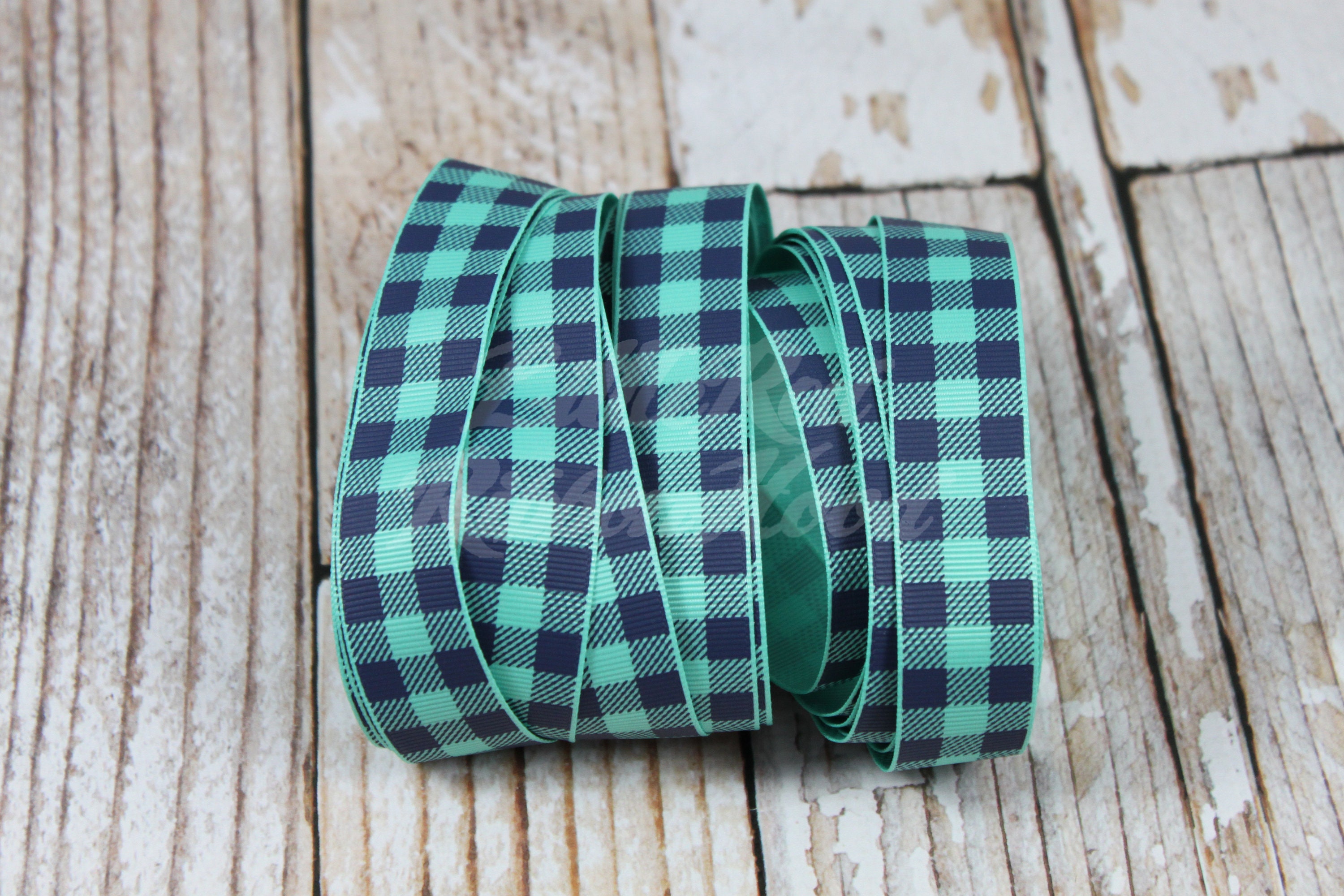 Light Navy Buffalo Plaid Ribbon 7/8 You Choose the Color | Etsy