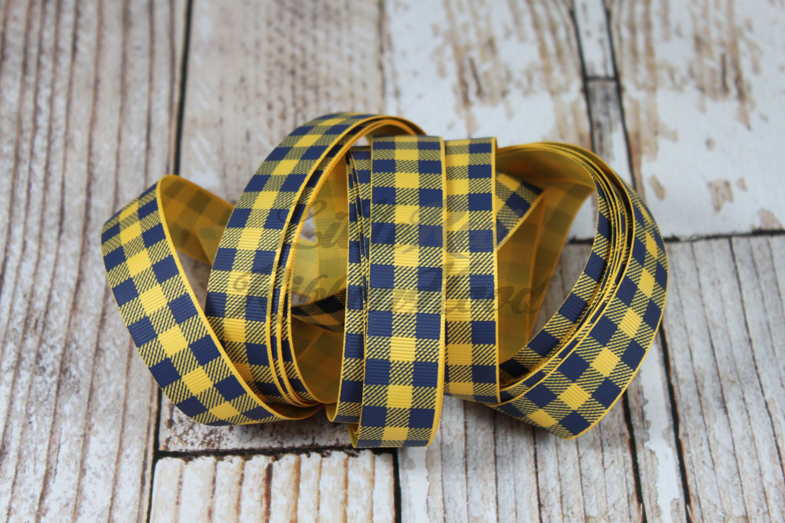Light Navy Buffalo Plaid Ribbon 7/8 You Choose the Color | Etsy
