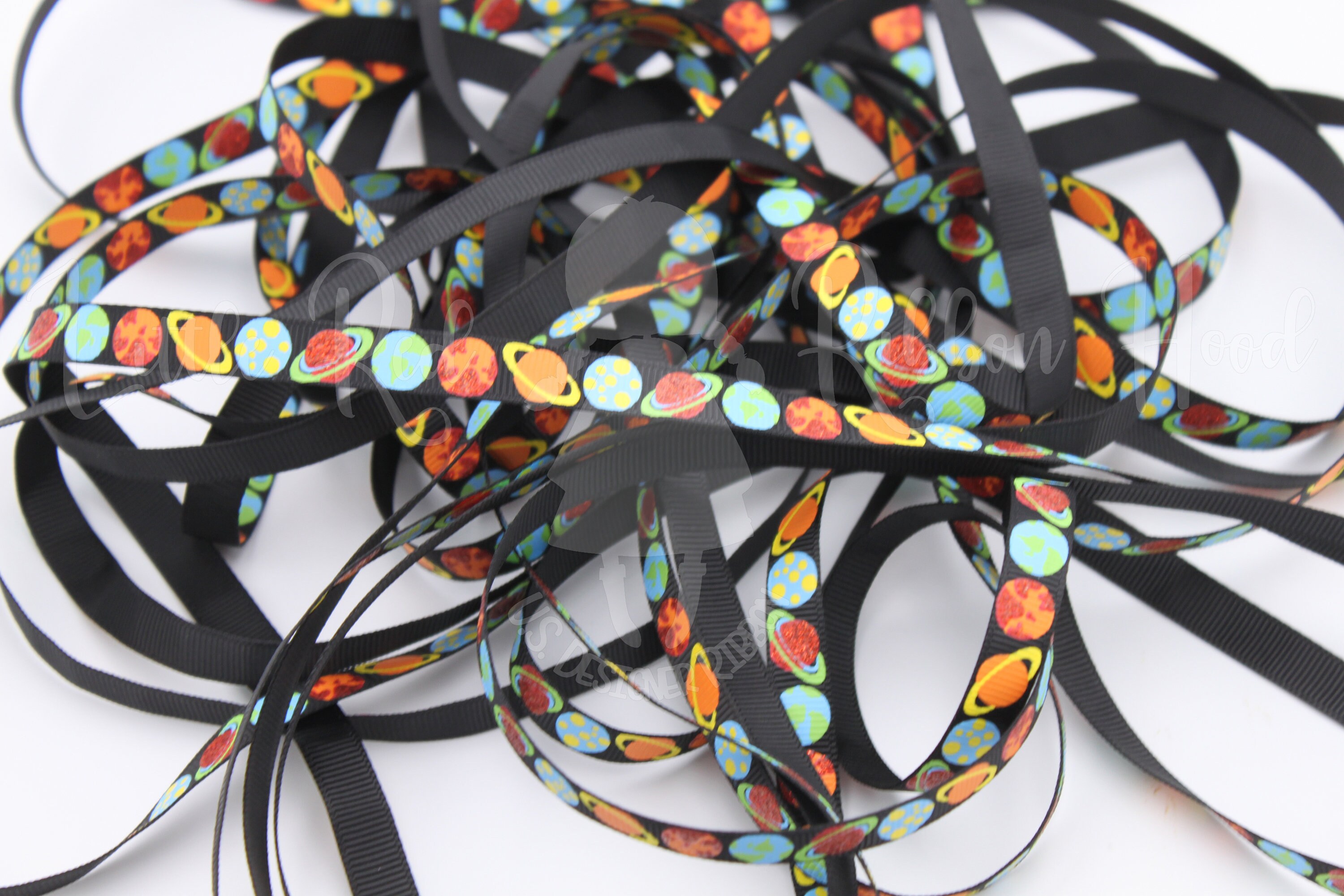 Solar System Ribbon 3/8 5 yd You choose the color | Etsy