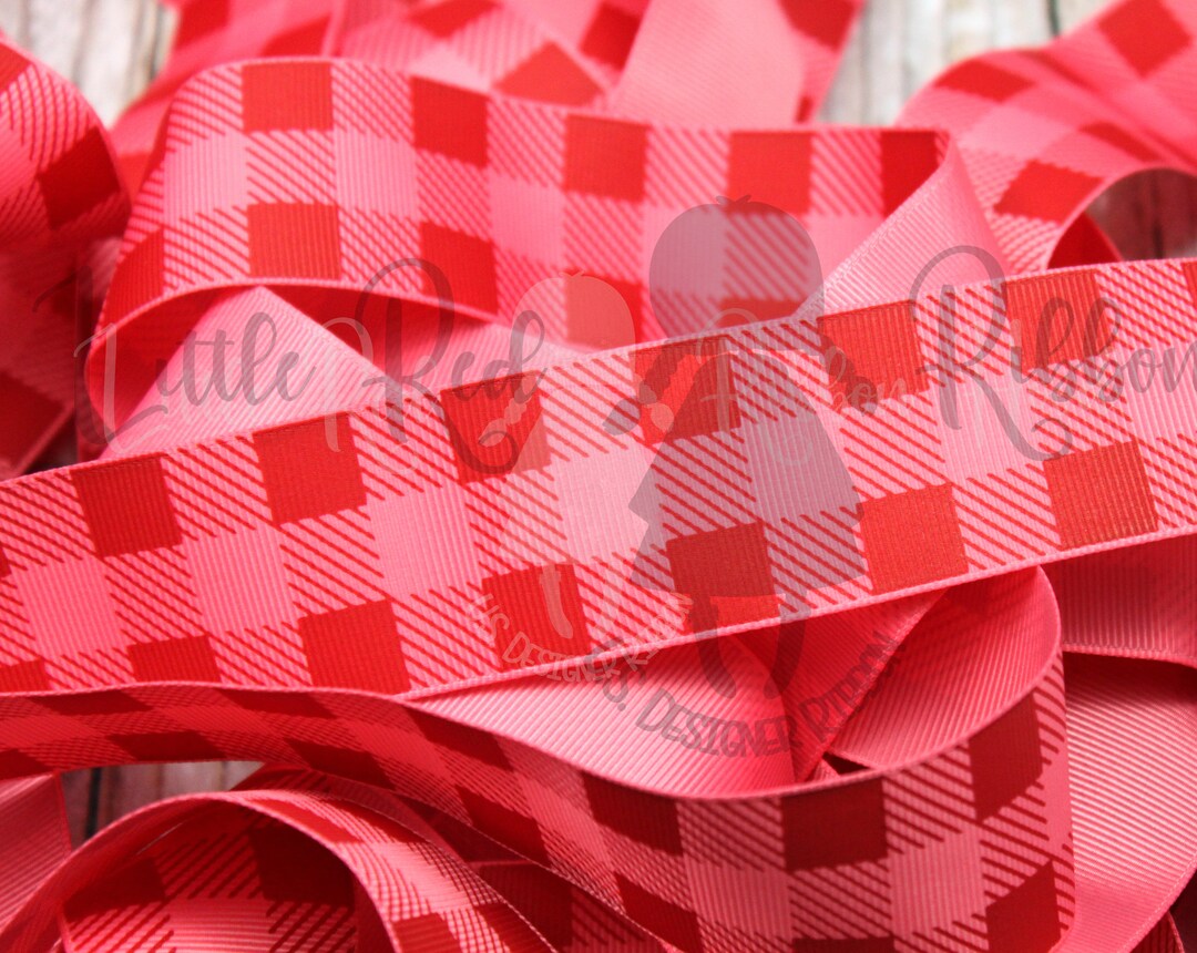 Red Buffalo Plaid Ribbon 1.5 5 Yards - Etsy