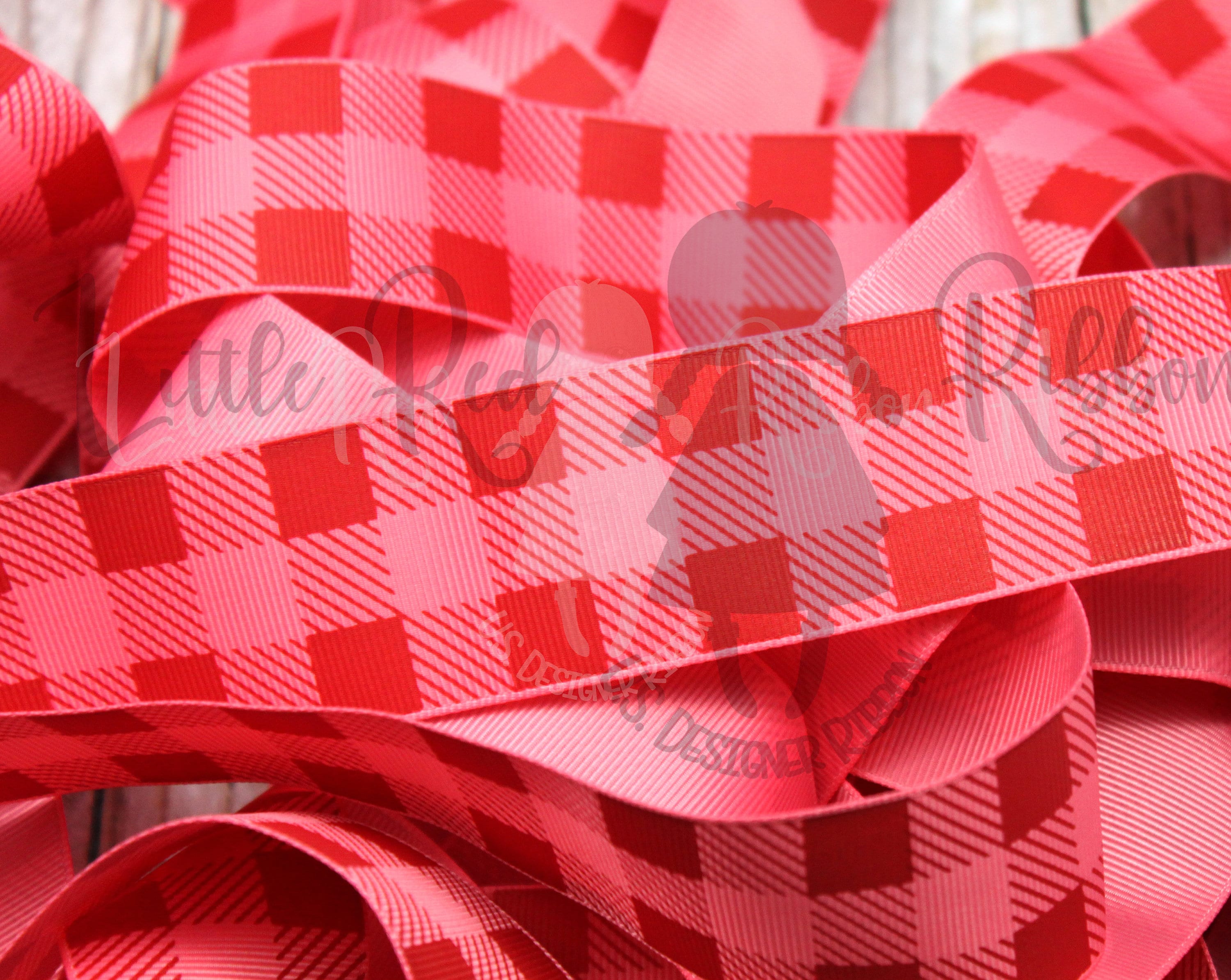 Red Buffalo Plaid Ribbon 1.5 5 Yards | Etsy