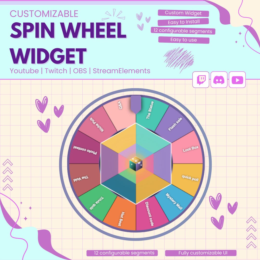 Spinning Wheel Overlay Widget for Twitch | Streamelements | Chat ...