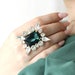 Emerald Cocktail Ring, Emerald Green Cocktail Crystal Ring, Statement ...