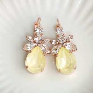 Yellow Drop Earrings, Soft Yellow Drop Earrings, Pastel Yellow Drop ...