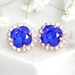 Royal Blue Stud Earrings, Blue Crystal Stud Earrings, Blue Sapphire ...
