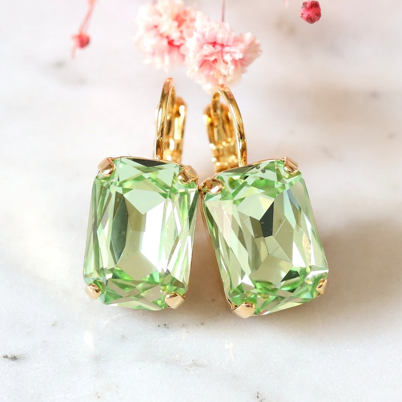 Green Earrings - Etsy