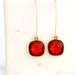 Red Drop Earrings, Ruby Red Dangle Crystal Earrings, Red Ruby Crystal ...