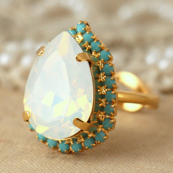 Glass Opal Ring - Etsy