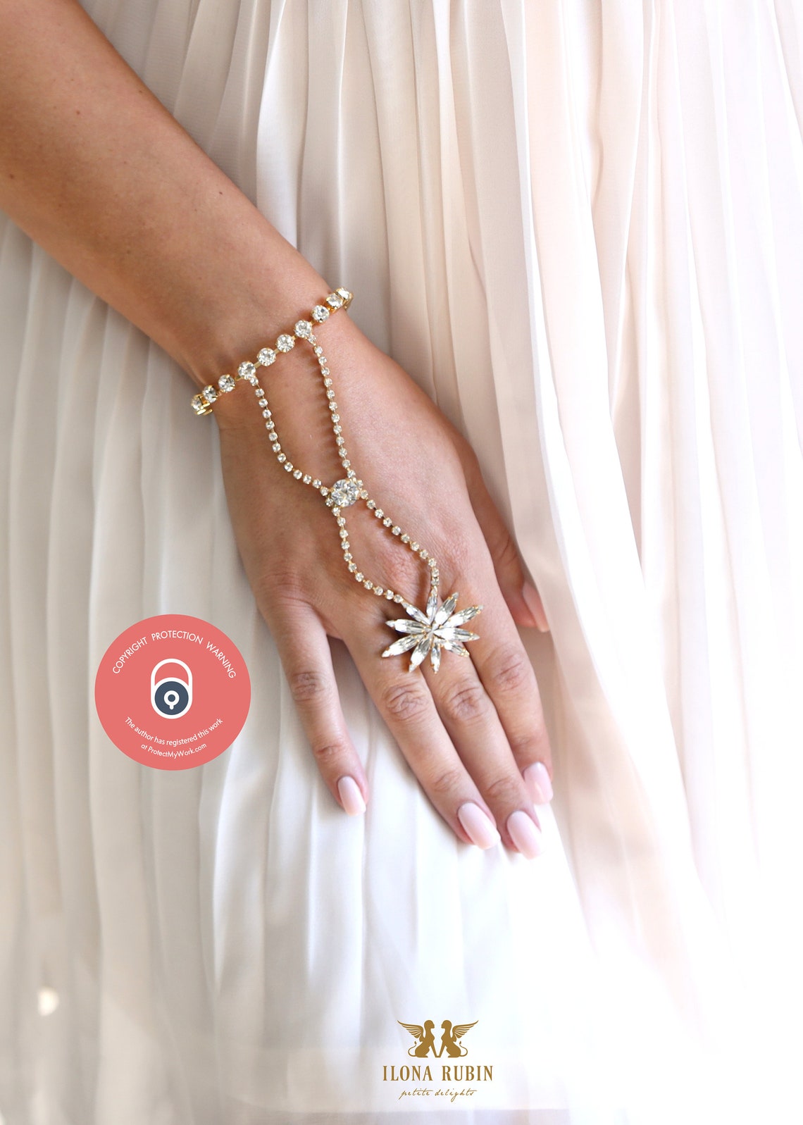 Hand Bracelet Hand Jewelry Bridal Hand Jewelry Crystal | Etsy