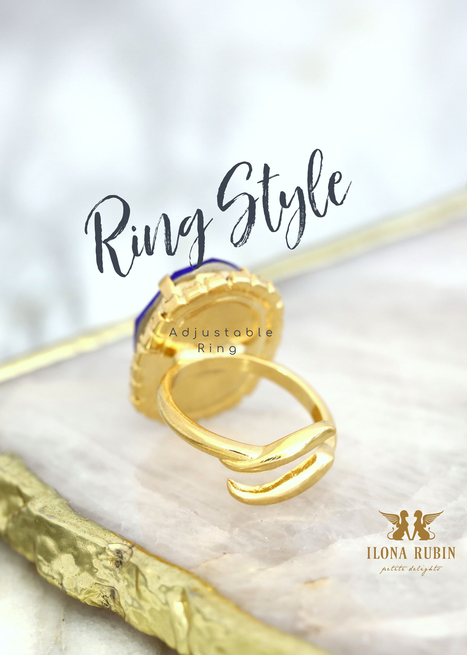 Blue Cocktail Ring Sapphire Blue Crystal Ring Blue Statement - Etsy