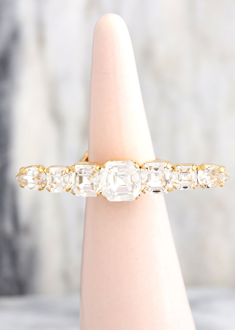 Statement Crystal Ring Crystal Cocktail Ring Clear Crystal - Etsy