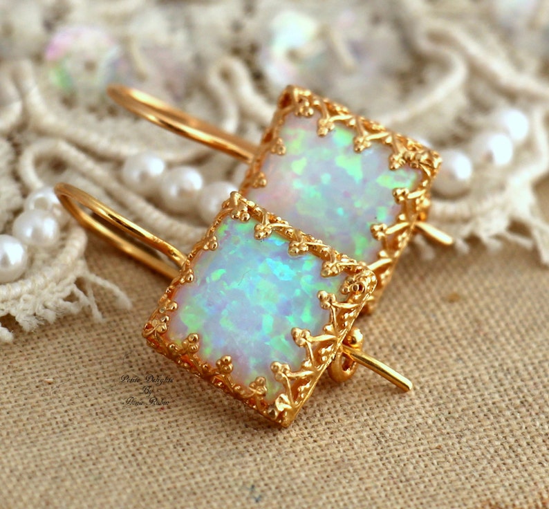 Opal Earrings, Opal Drop Earrings Earrings Bridesmaids Gift, Gift for ...