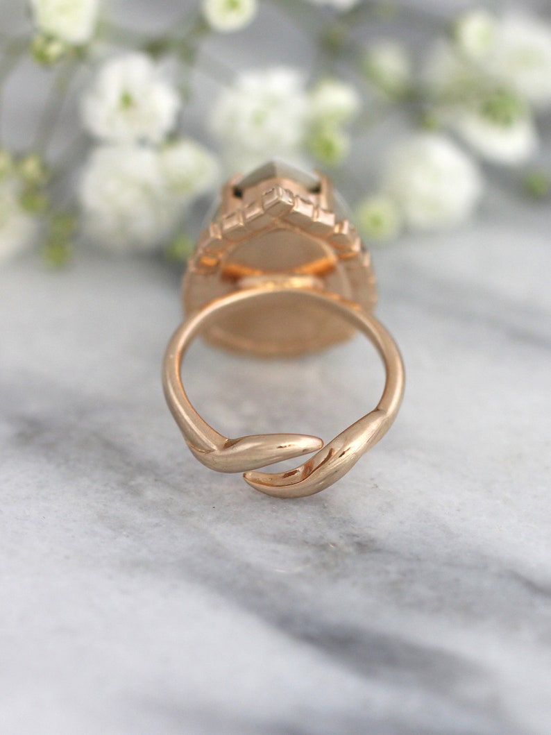 Cocktail Ring Dusty Blue Crystal Statement Ring Bridal - Etsy