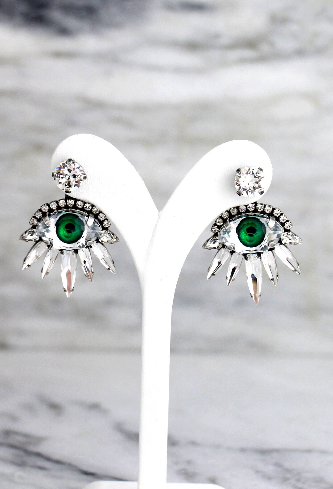 Eye Earrings, Evil Eye Earrings, Ear Jacket, Ear Jacket Earrings ...