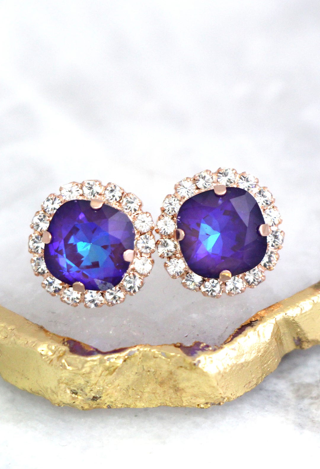 Purple Earrings, Ultra Violet Earrings, Christmas Gift, Dark Purple ...
