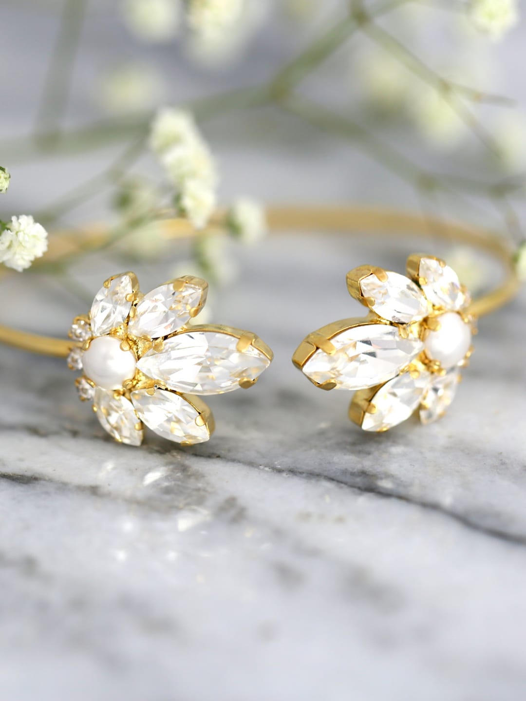 Bridal Wedding Pearl Bracelet, Bridal Pearl Rose Gold Bracelet, Pearl ...