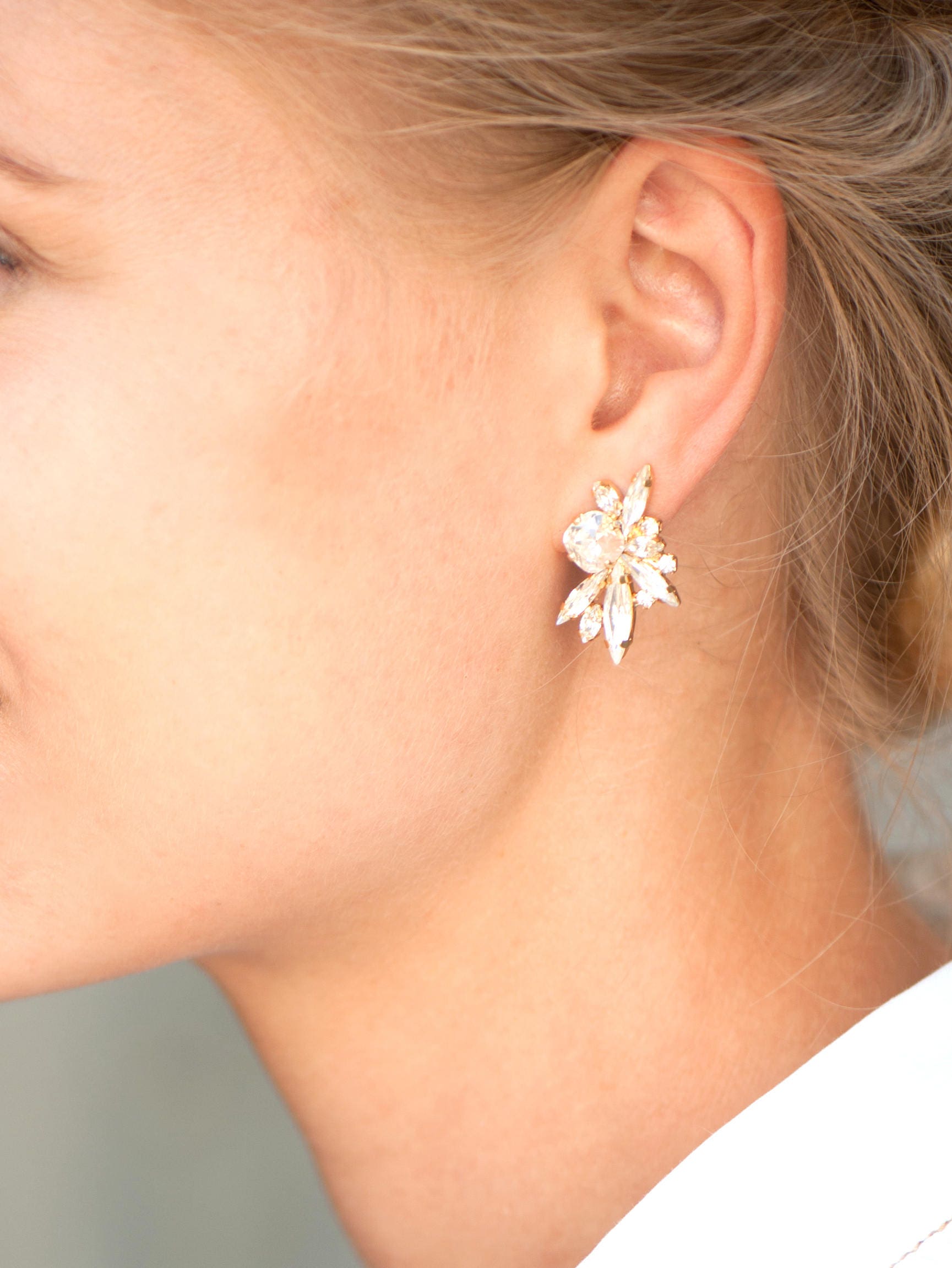 Blush Earrings, Bridal Blush Earrings, Morganite Bridal Stud Earrings ...