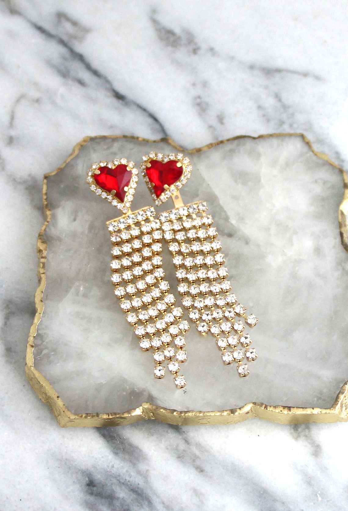 Ruby Earrings, Fringe Earrings, Ruby Tassel Earrings, Bridal Tassel ...