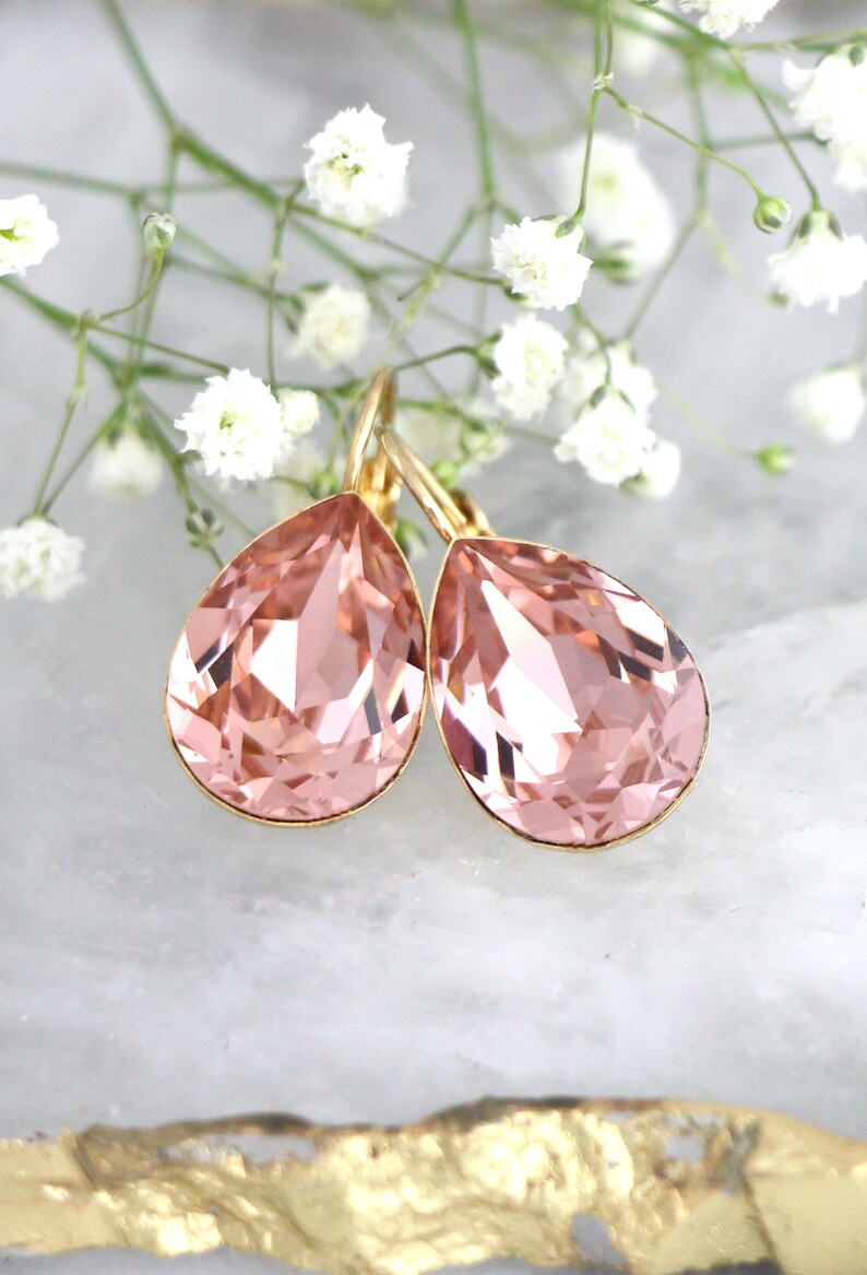 Blush Earrings, Bridal Blush Earrings, Bridal Peach Earrings, Bridal ...