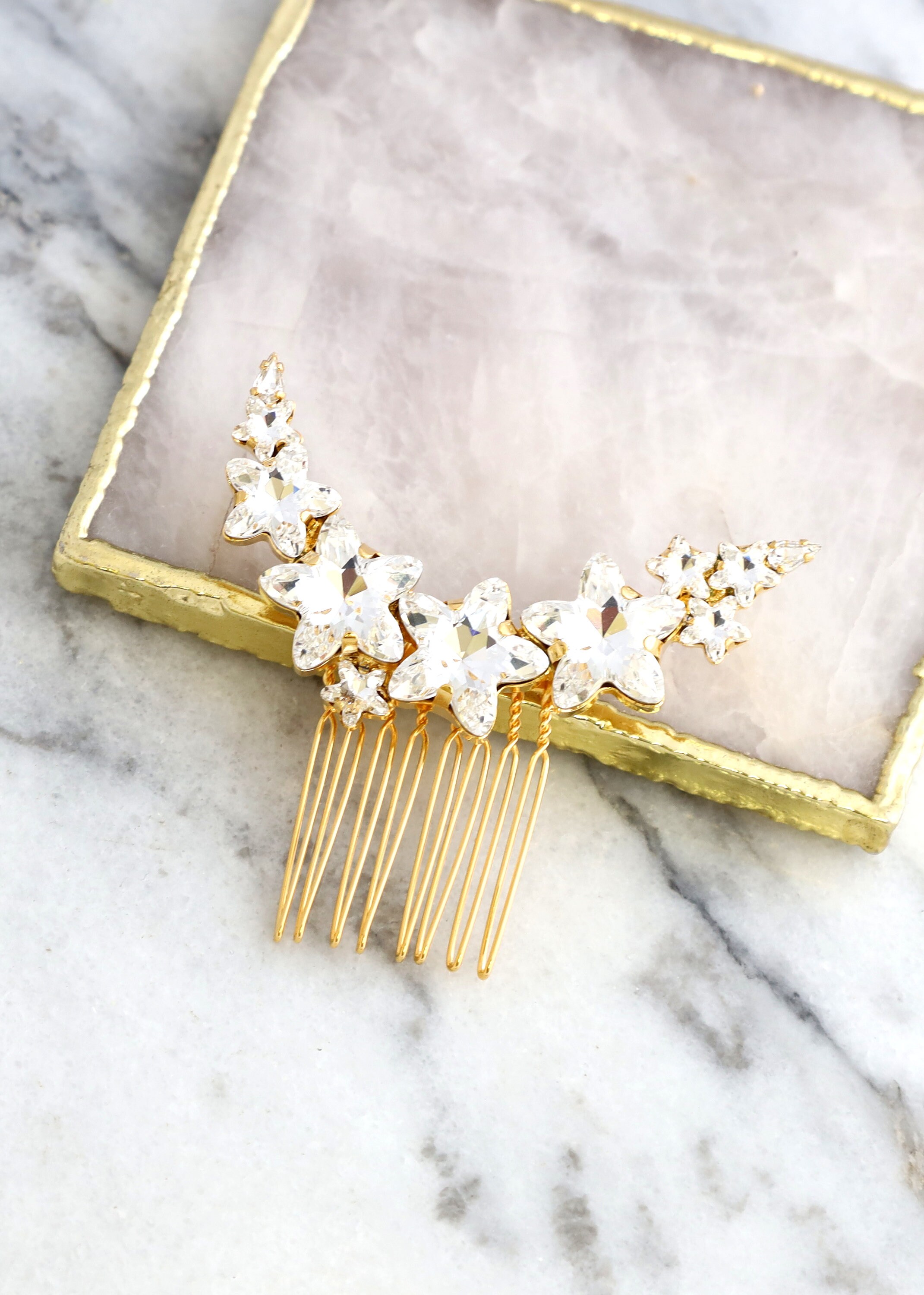 Stars Hair Comb Bridal Hair Comb Celestial Crystal Hair | Etsy