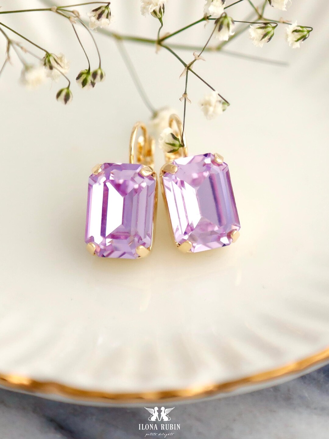 Lilac Purple Earrings, Light Purple Drop Earrings, Bridal Purple ...