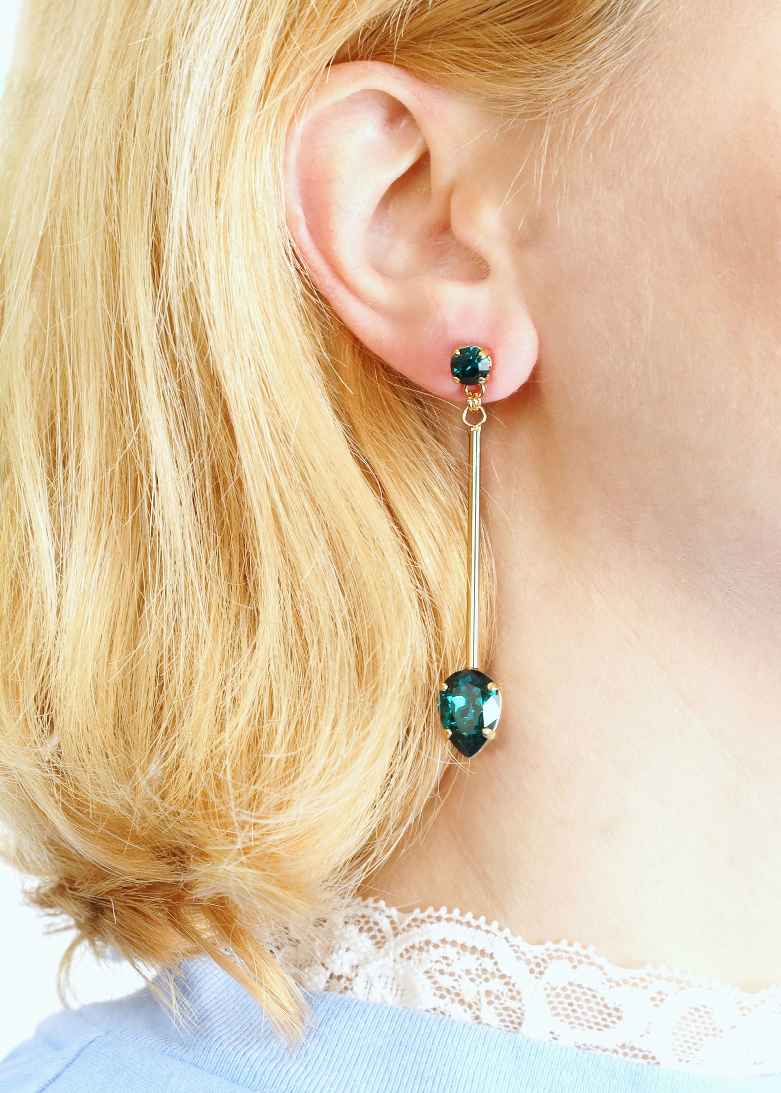 Emerald Drop Earrings Emerald Green Drop Earrings Emerald - Etsy