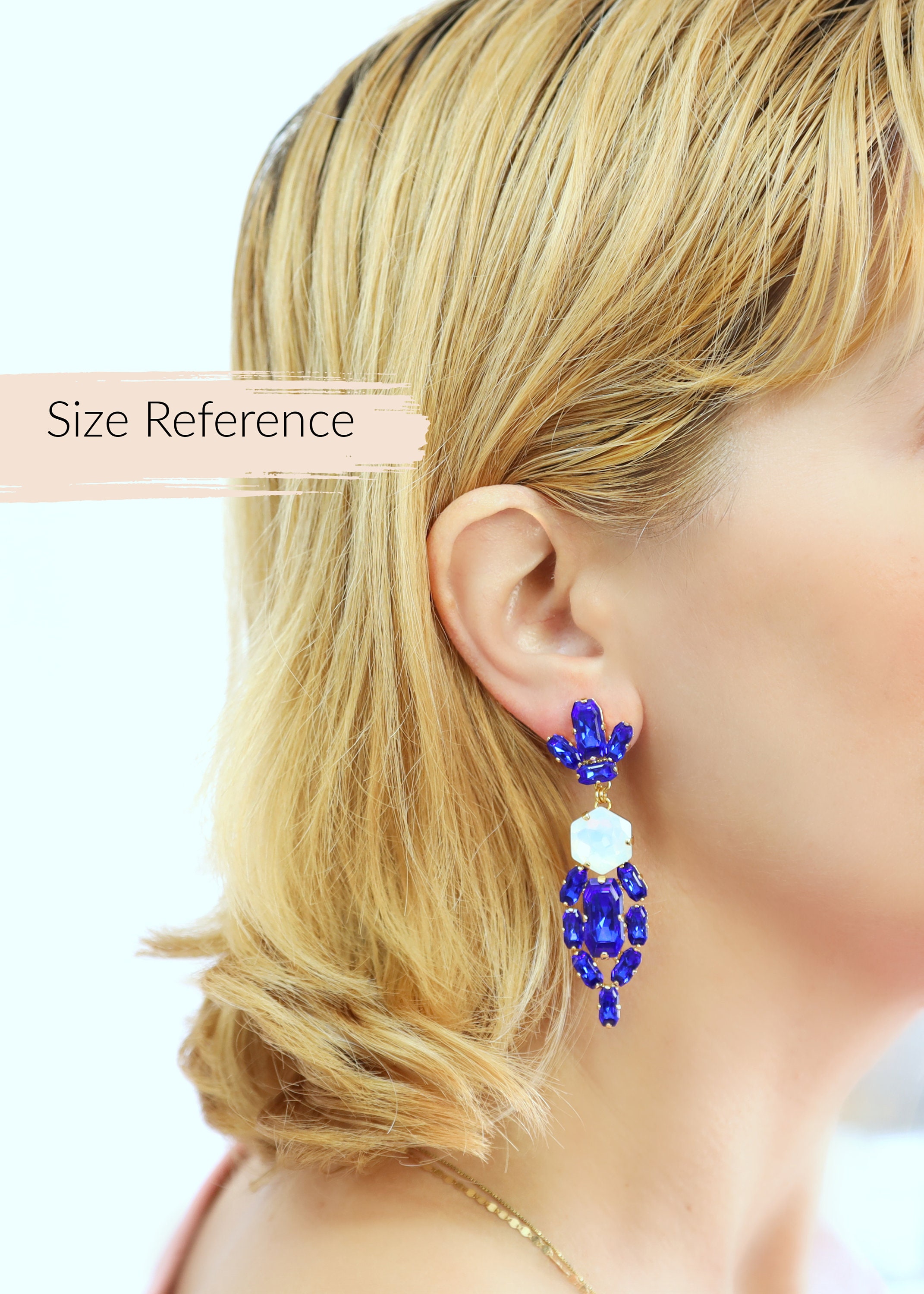 Blue Chandelier Earrings Bridal Blue Drop Earrings Royal | Etsy