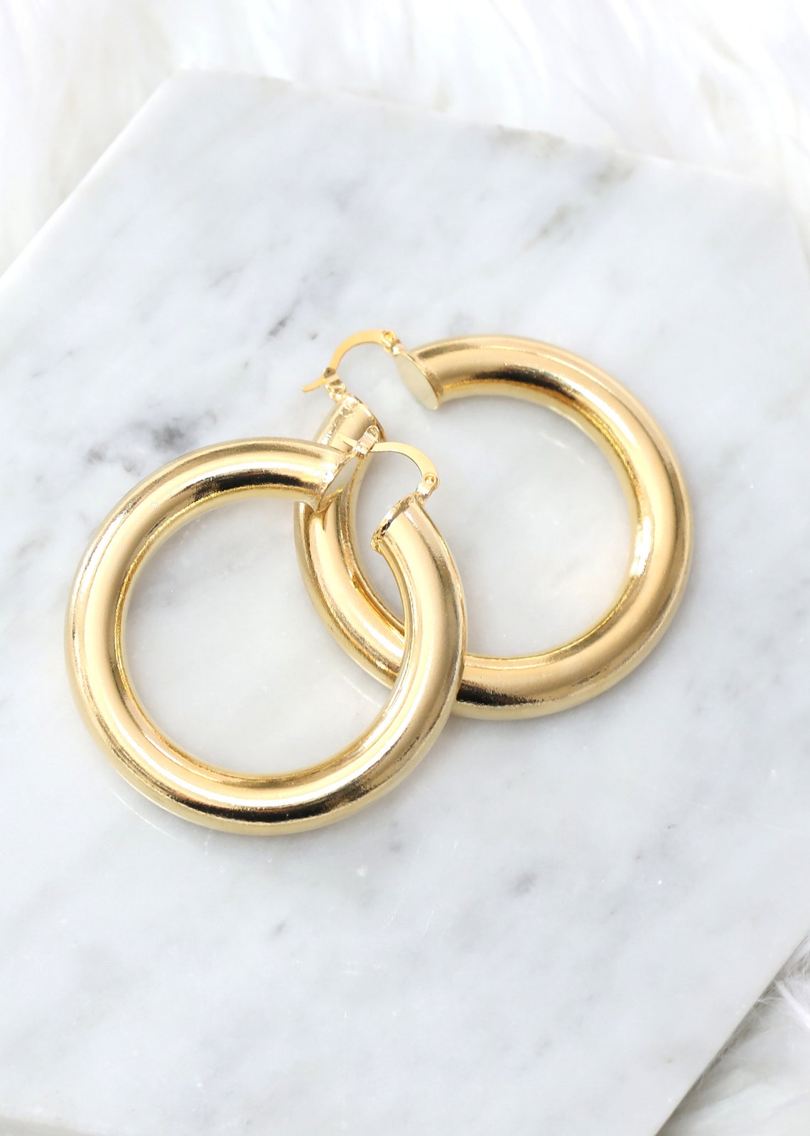 Big Hoop Earrings Chunky Hoop Earrings Oversize Earrings - Etsy