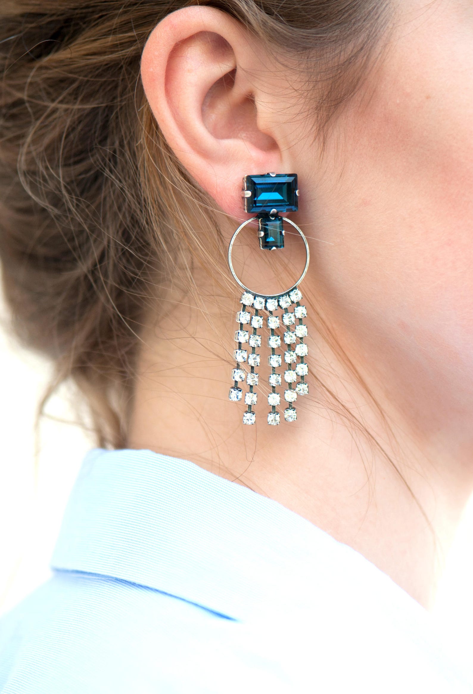 Blue Navy Earrings Bridal Earrings Blue Chandeliers Blue - Etsy Israel