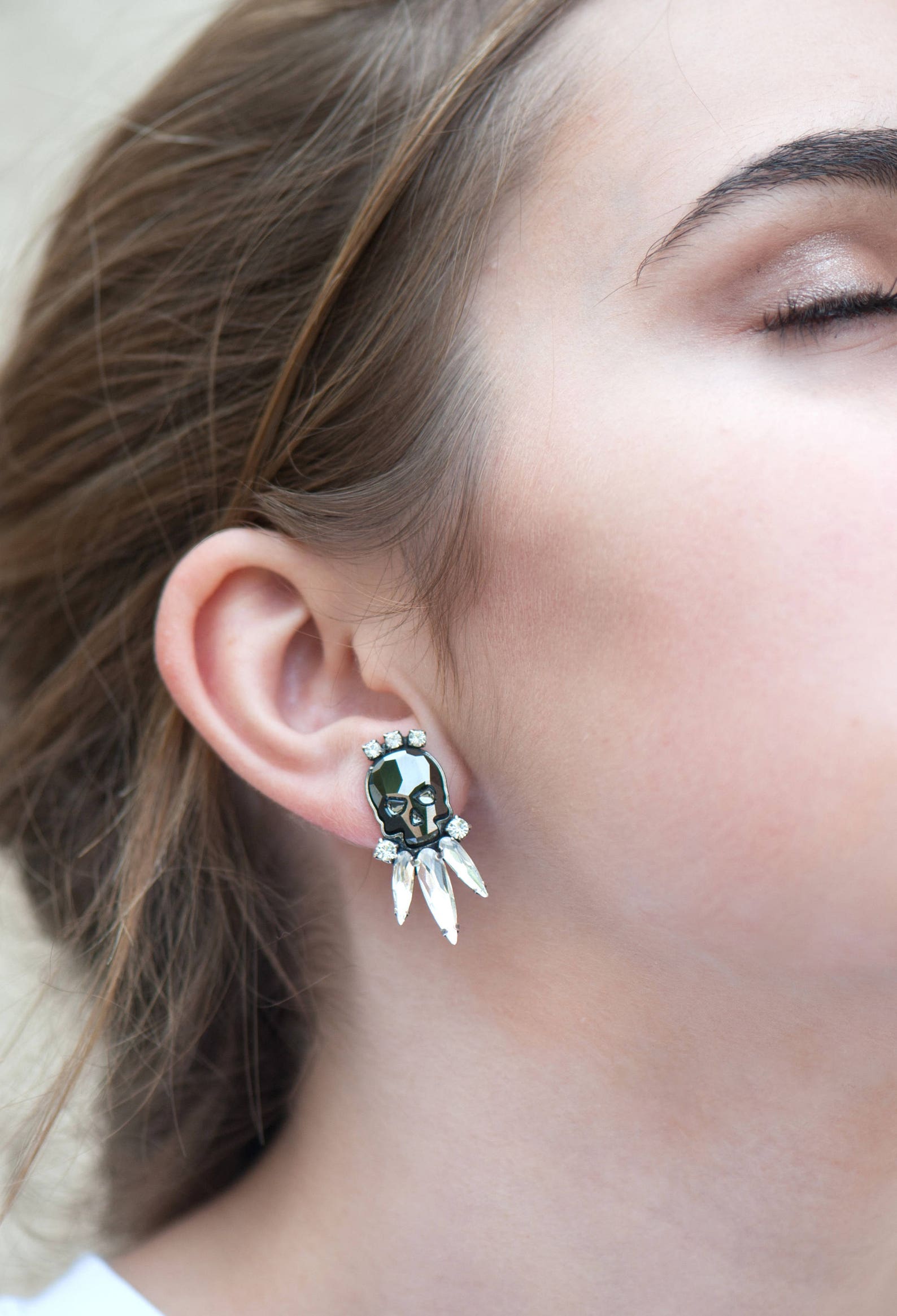 Skull Earrings Sugar Skull Earrings Black Skull Earrings - Etsy