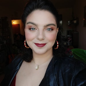 Red Gold Earrings, Red Ruby Crystal Hoop Earrings, Oversize Hoop ...