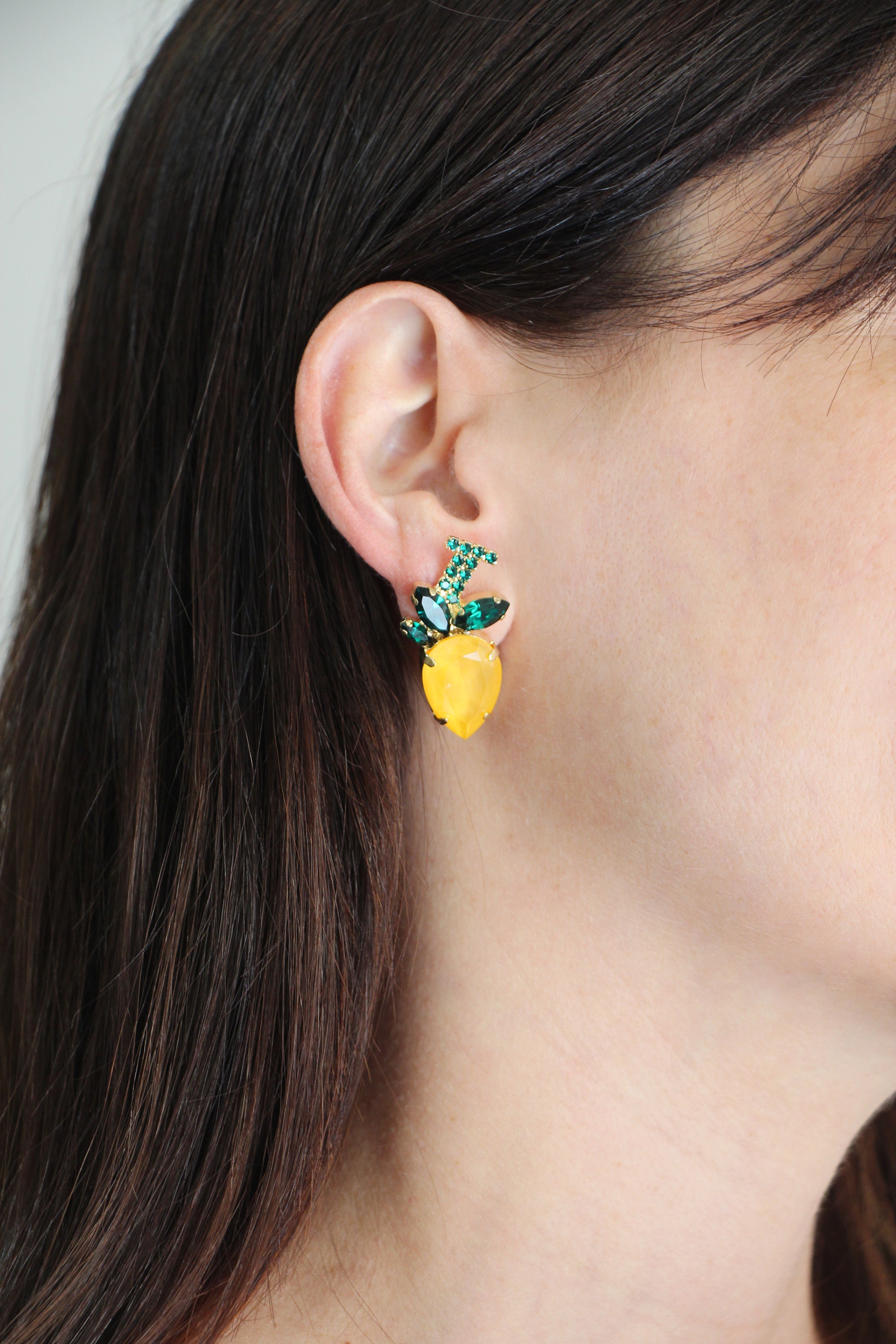 Lemon Earrings Yellow Lemon Earrings Tropical Earrings | Etsy