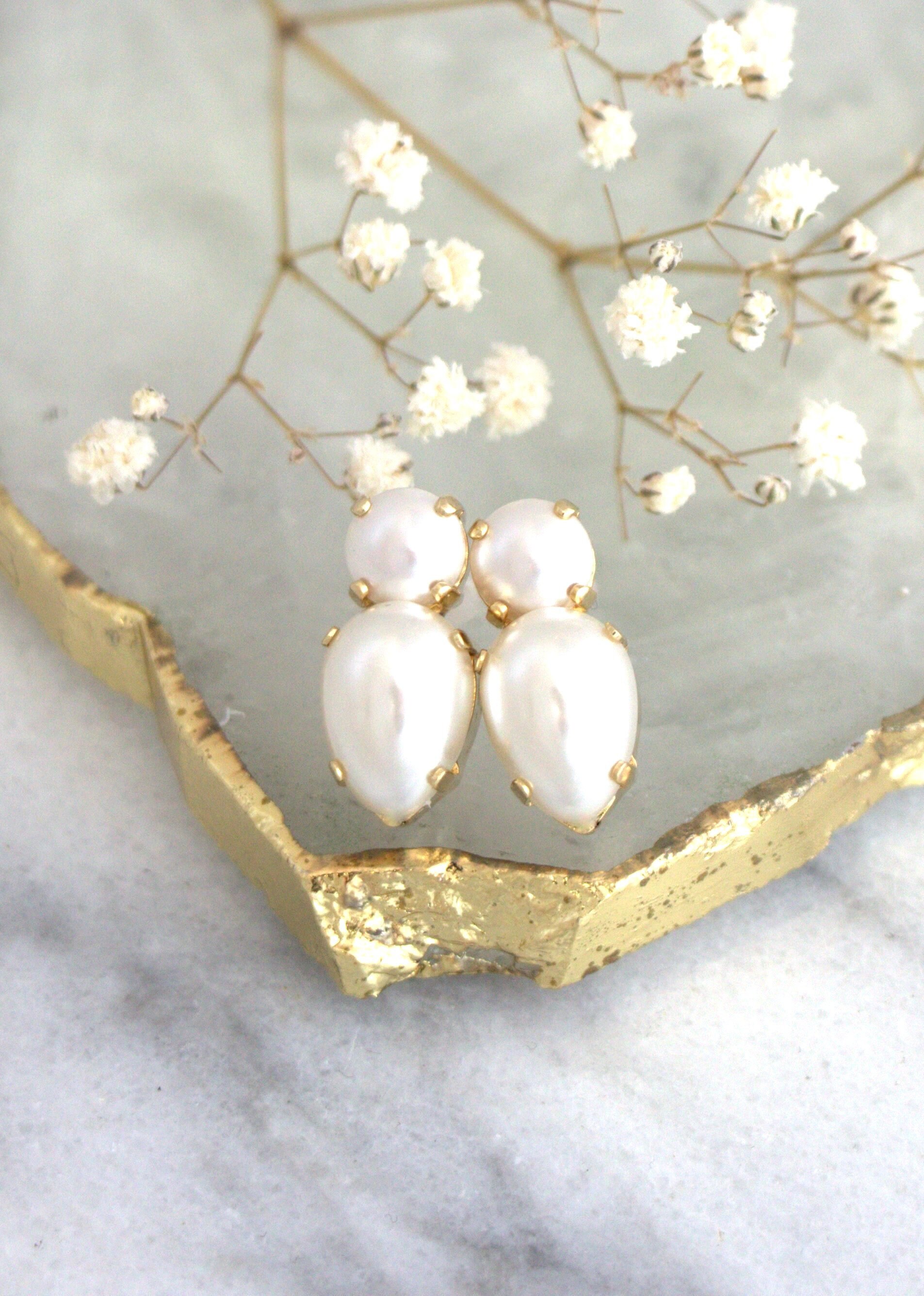 Pearl Earrings Pearl Stud Earrings Classic Bridal Earrings | Etsy