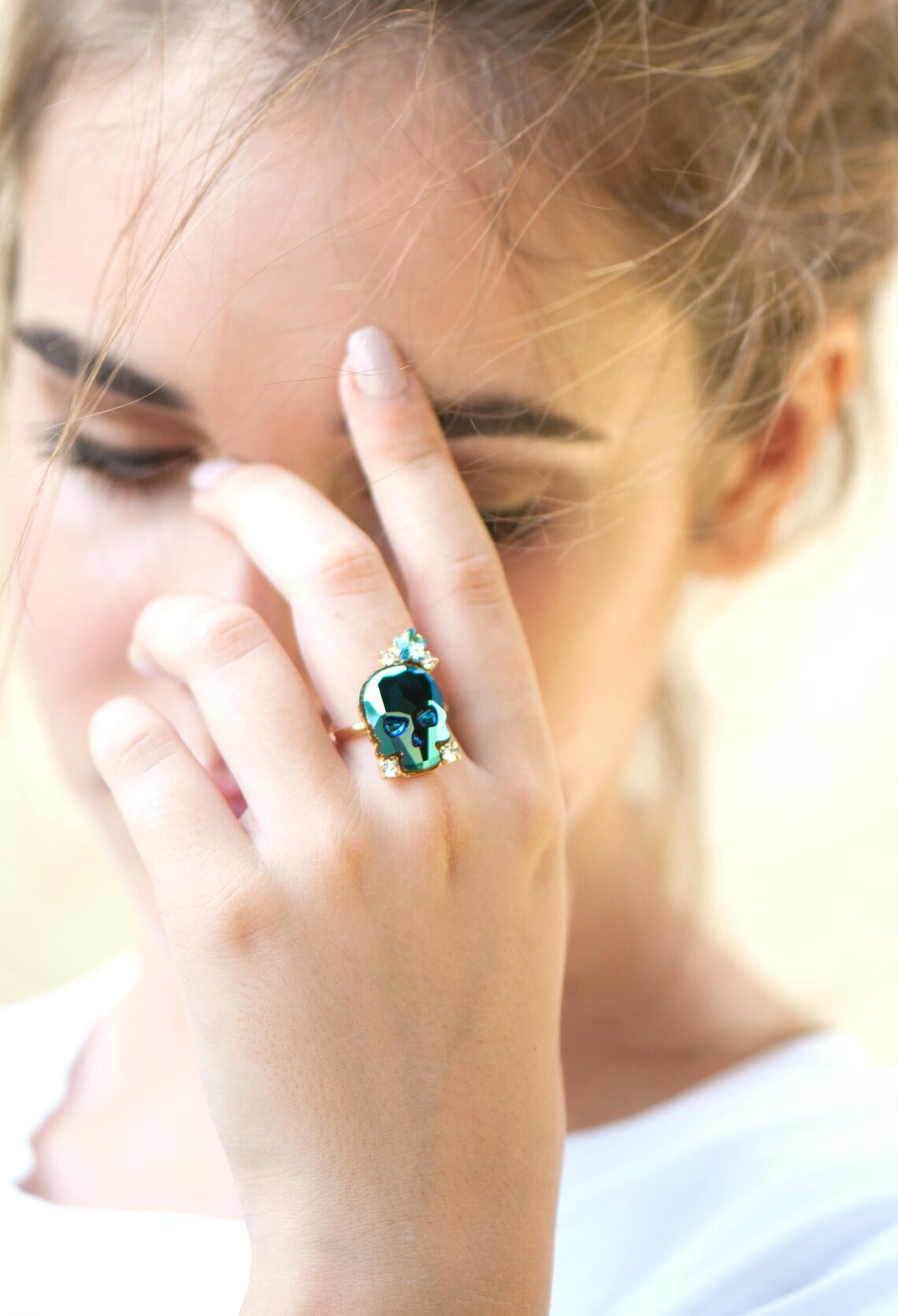 Skull Ring Sugar Skull Ring Cocktail Ring Gothic Ring Boho - Etsy