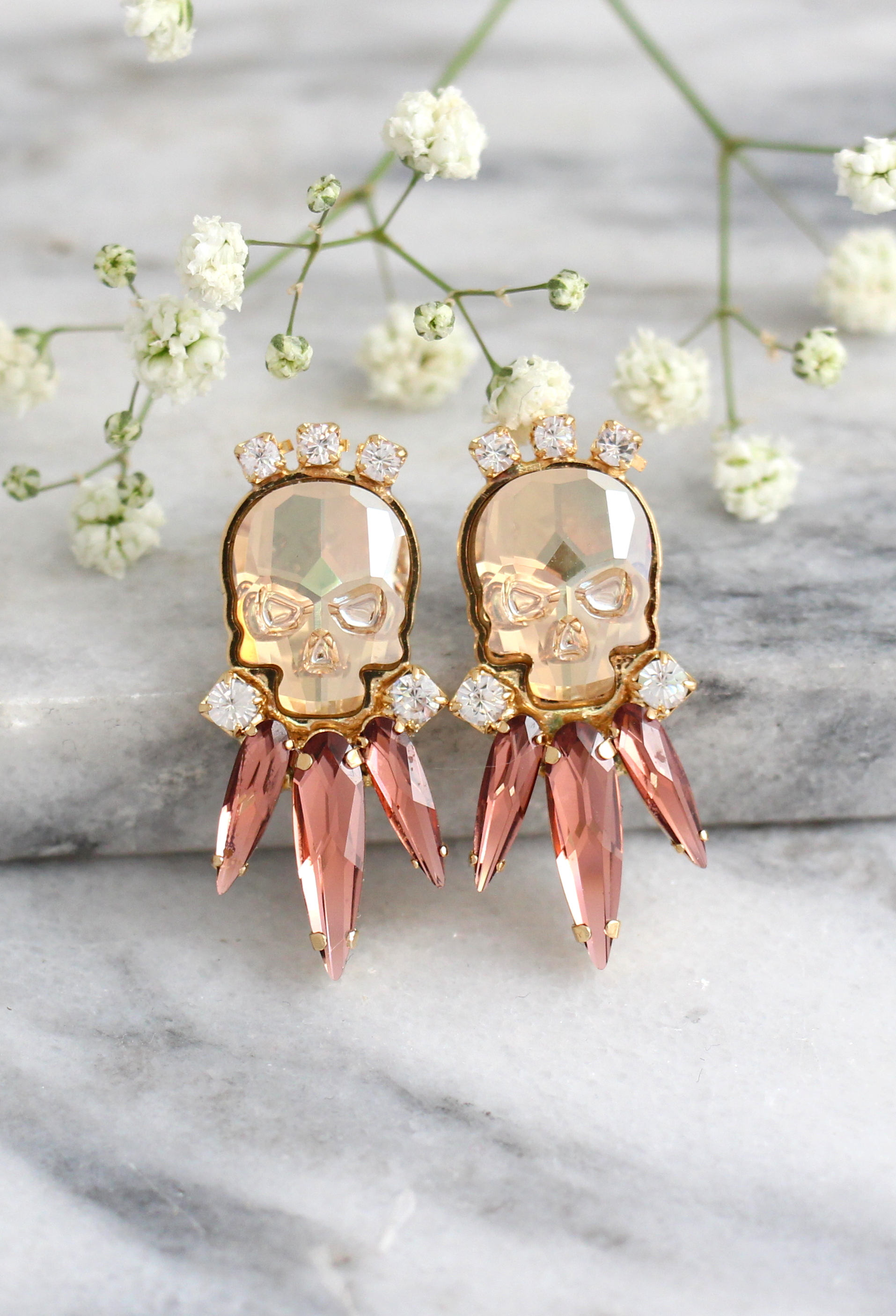 Skull Earrings Sugar Skull Earrings Bridal Skull Earrings - Etsy Israel